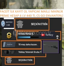 HizliTeslim - PRİME HESAP 6 lv 440 TL CS GO ENVANTERLİ FACEİT İLK KAY ...