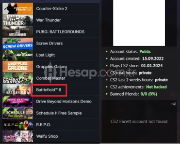 HizliTeslim - 1 MADALYALI 7 LV 125 TL CS GO ENVANTERLİ Battlefield™ 6 ...