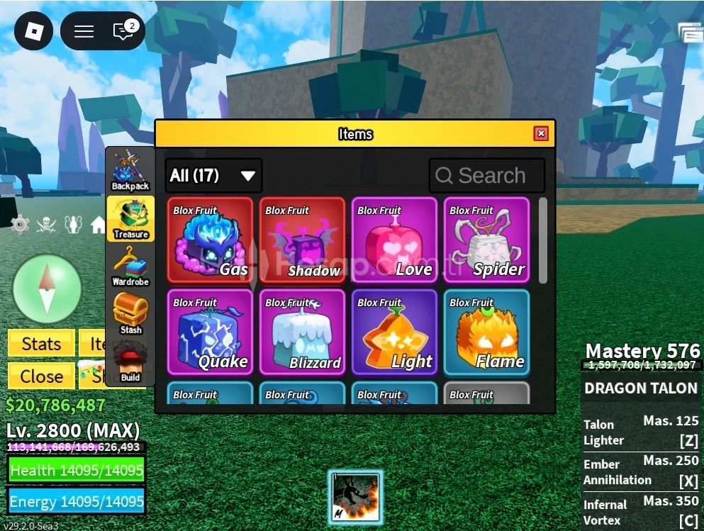 AlpOnline - 💙2800 | GAS + SHADOW FRUIT | BLOX FRUITS - #444826