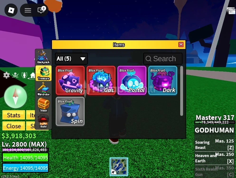 AlpOnline - GAS + GRAVITY + PORTAL FRUIT | BLOX FRUITS - #507036