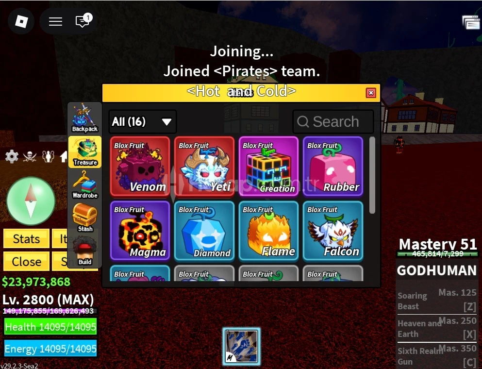 AlpOnline - 💛YETI +VENOM | BLOX FRUITS | 2800 LVL - #507037