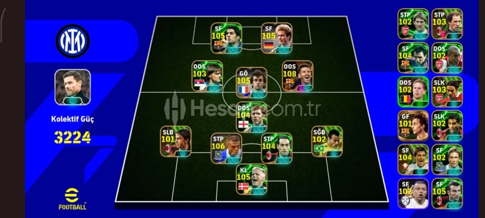 beratbelgin - 3224 KG 108 BOMBACI MESSİ 106 DESAİLLY 105 RUMMENİGGE ...